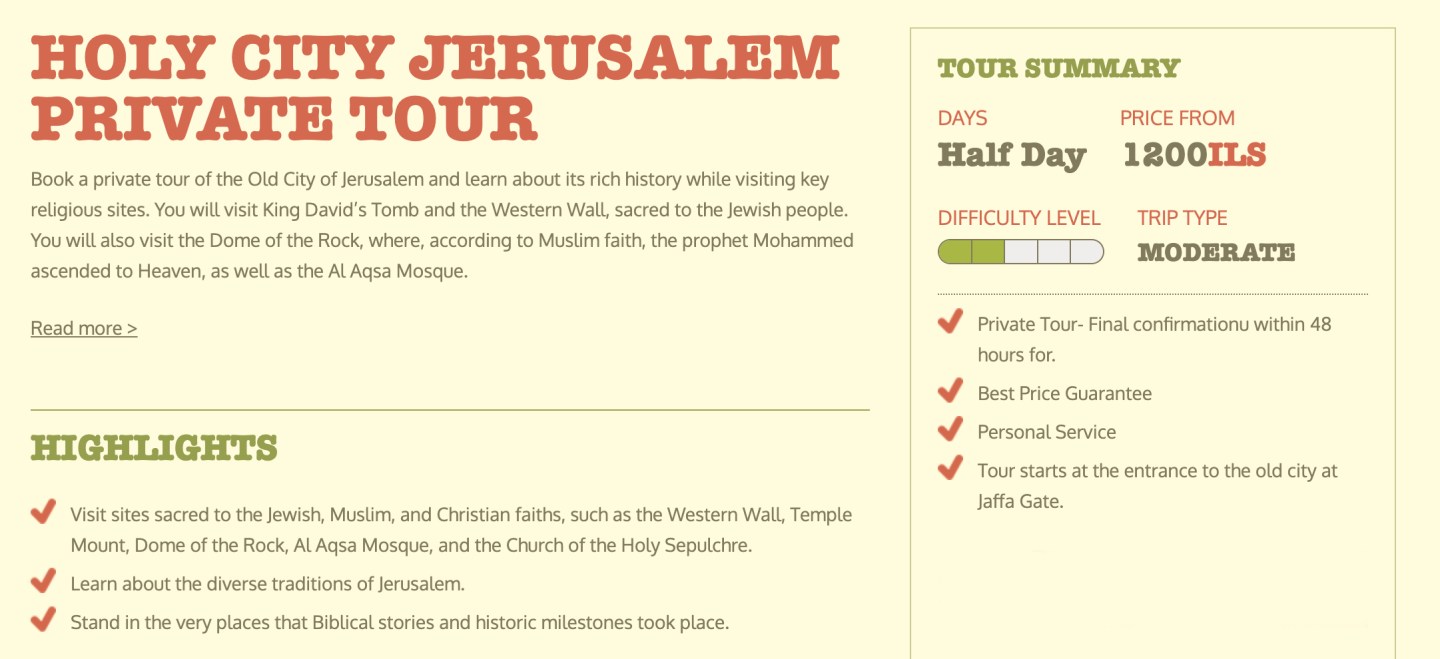 Affordable Private Tours of Jerusalem | Israel Tours